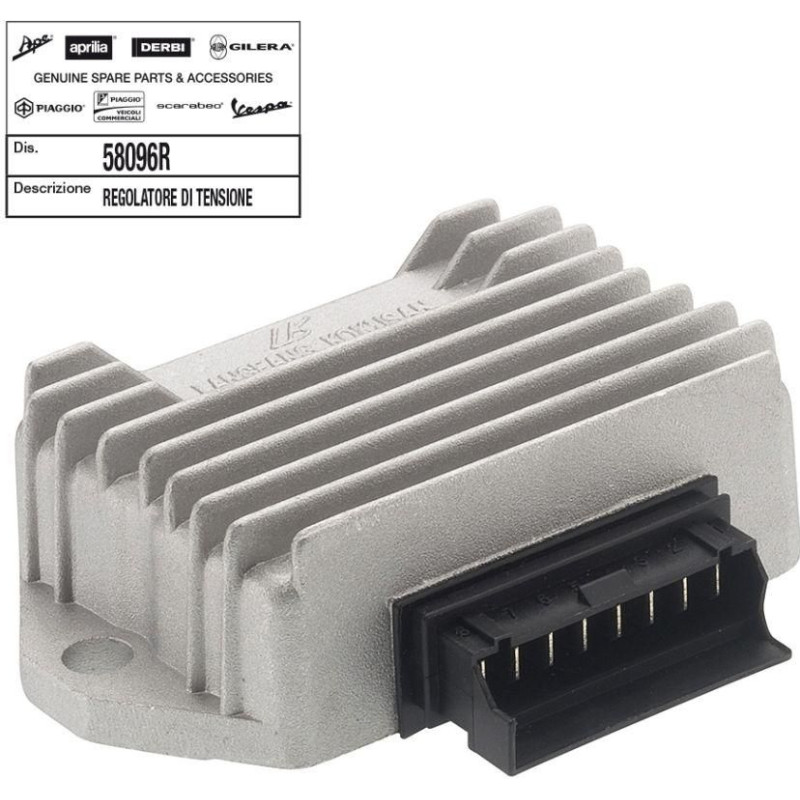 Voltage regulator 8 pole for Piaggio 50cc 2-Stroke (as of year 2001) 58096r